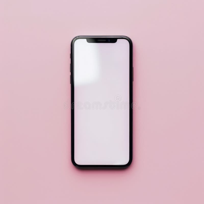 Iphone with Blank Screen on Pink Background Stock Image - Image of ...