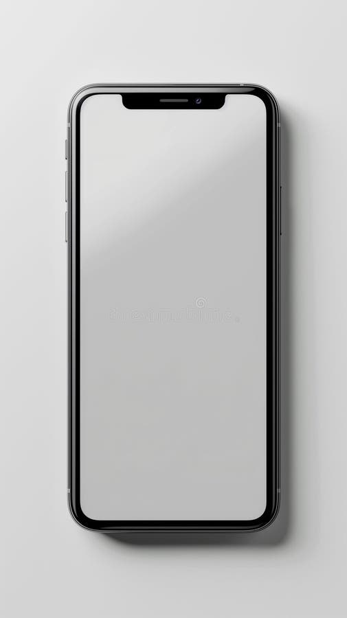 Iphone with Blank Screen on White Surface Stock Illustration ...