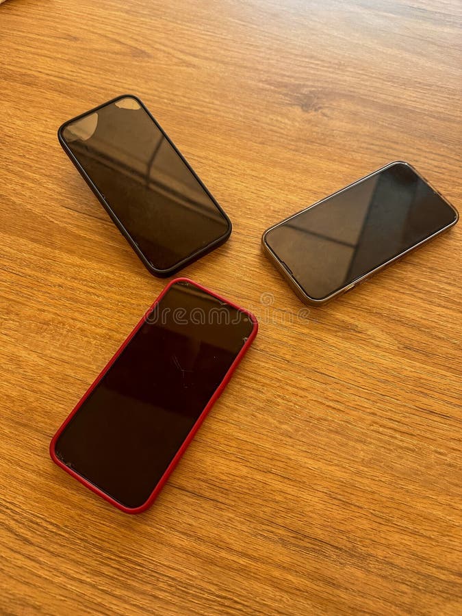 IPhone cell phone on table stock photo. Image of multimedia - 342363810