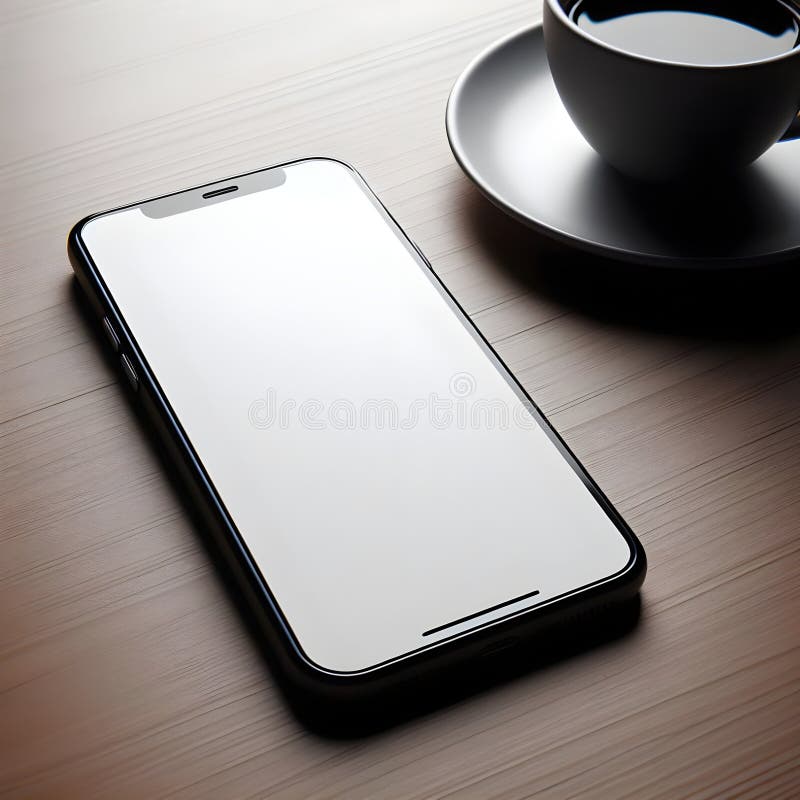 IPhone 3d Mockups in the Table White Ai Generator Stock Illustration - Illustration of white ...