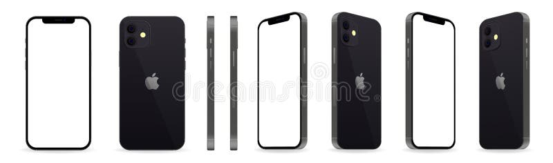 Iphone 12. Iphone in Different Positions. Realistic Layout of the ...