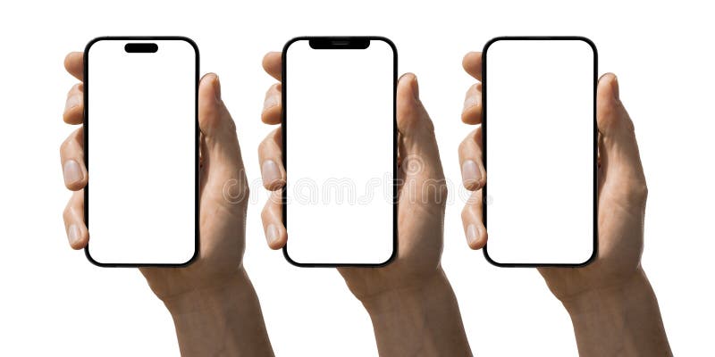 Iphone En Una Mano En Un Fondo Transparente Imagen de archivo - Imagen ...