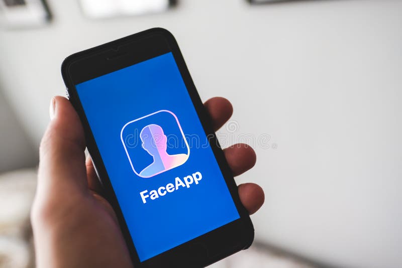 IPhone with Face App Logo on the Screen. Editorial Stock Image - Image ...