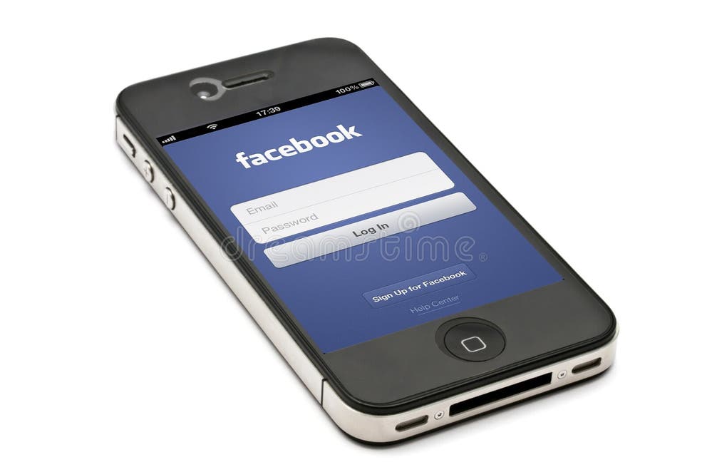 IPhone and facebook editorial image. Image of button - 22638820
