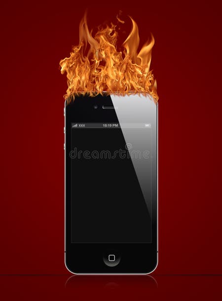 Iphone fire editorial photo. Illustration of fire, concept - 24252901