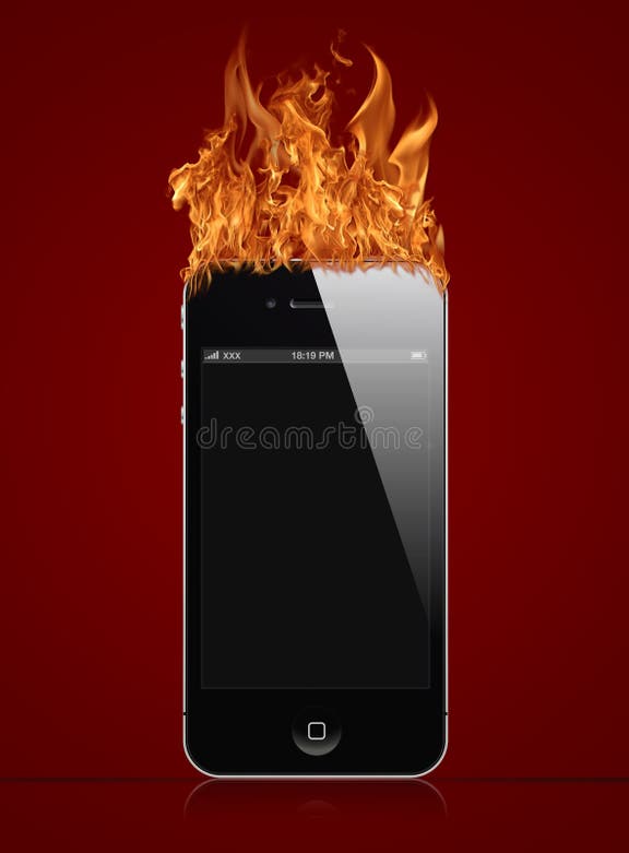 Iphone fire editorial photo. Illustration of fire, concept - 24252901