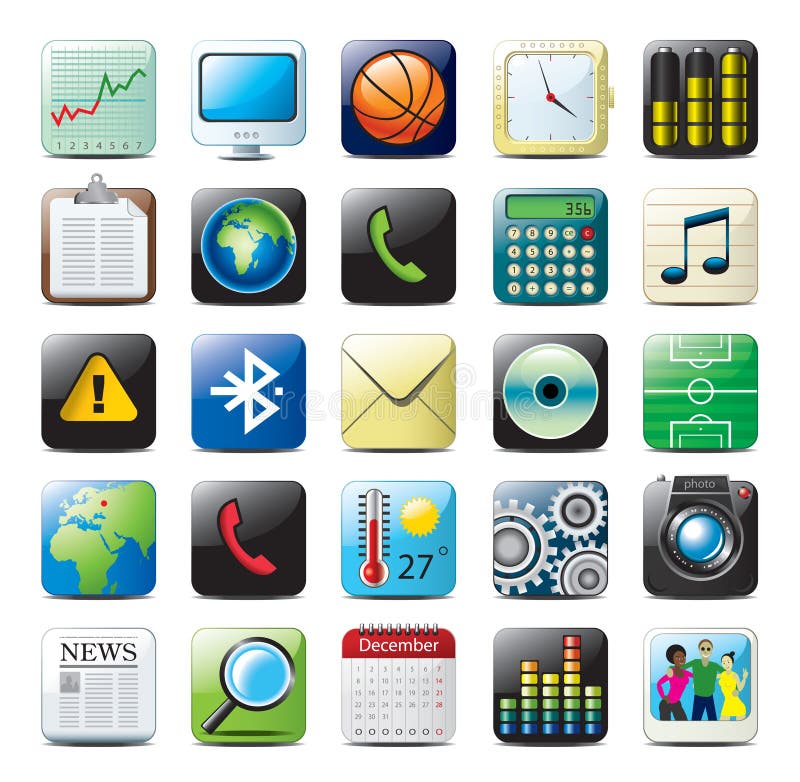 IPhone icons stock vector. Illustration of locate, icons - 7731145