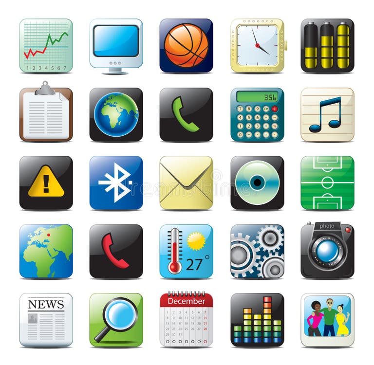 IPhone icons stock vector. Illustration of locate, icons - 7731145