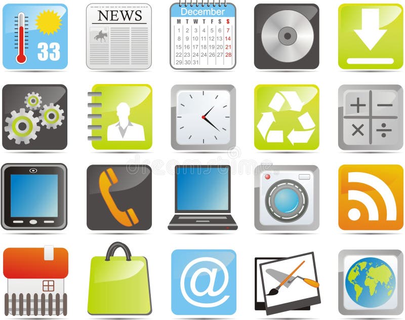 IPhone icons stock vector. Illustration of locate, icons - 7731145