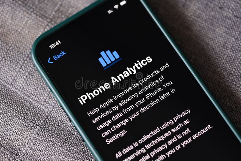 IPhone with IOS 16 Software Update Iphone Analytics on the Screen Close Up, New Operating System ...