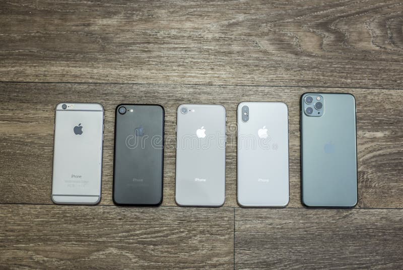 IPhone 6 through IPhone 11 Pro MAX Lineup. Editorial Photo - Image of ...