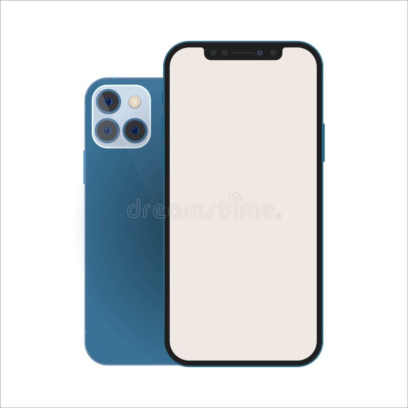 IPhone Mockup with Aqua Blue Frame and a Blank Screen. Mobile Phone ...