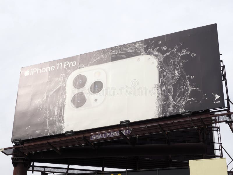 IPhone 11 Pro Ad on Billboard Editorial Stock Image - Image of online ...