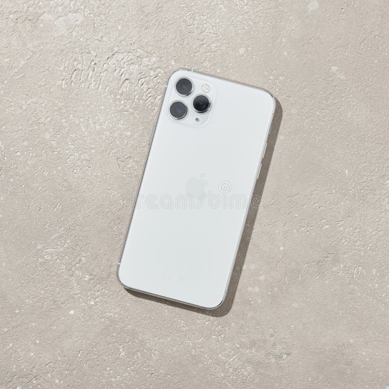 IPhone 11 Pro on Beige Color Table, Top View Editorial Image - Image of ...