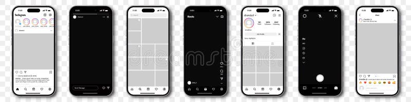 Iphone 14 Pro with Instagram App Mockup in Screen. Instagram Interface ...