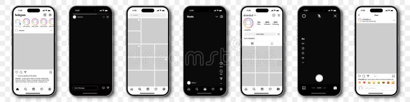 Iphone 14 Pro with Instagram App Mockup in Screen. Instagram Interface ...