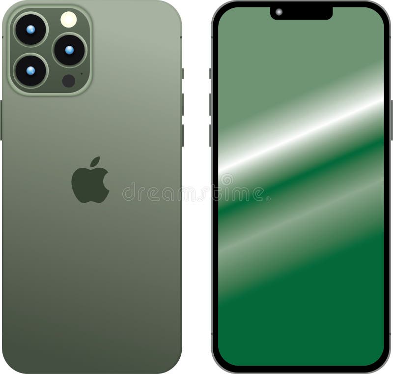 Iphone 13 Pro Max Green Vector Illustration Editorial Stock Photo ...