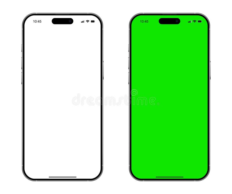 IPhone 16 Pro Max with White and Green Screen Mobile Phone Mockup Stock ...