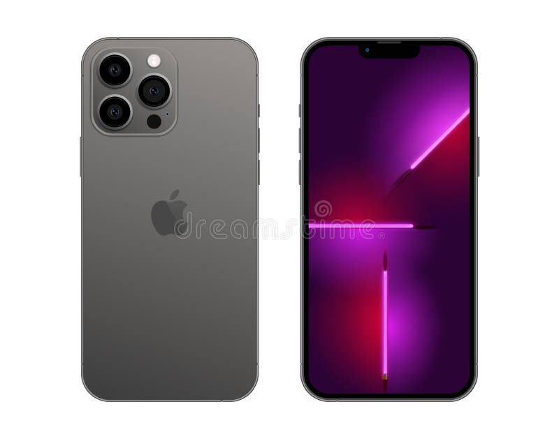 New IPhone 13. Mock-up Screen Iphone and Back Side Iphone Editorial ...