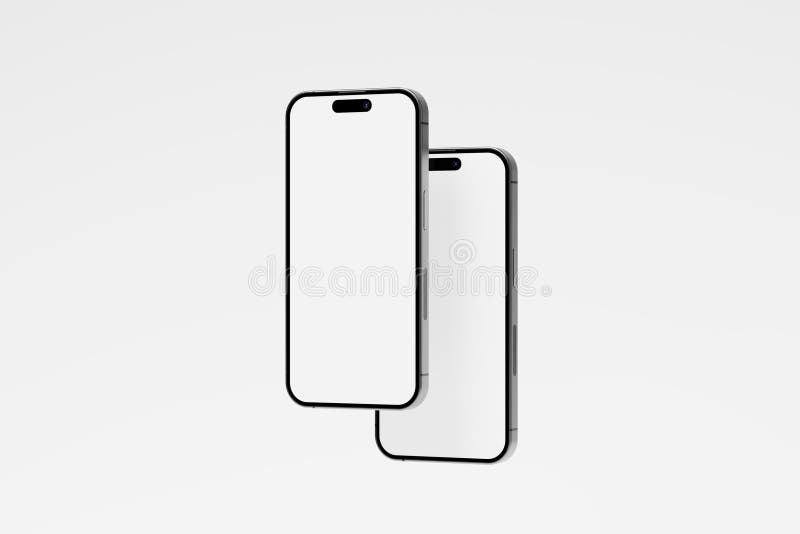 Iphone 15 and 15 Pro and 15 Pro Max White Blank 3D Rendering Mockup ...