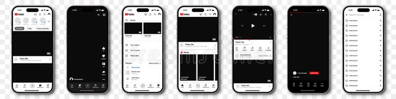 Iphone 14 Pro with Youtube App Mockup in Screen. Youtube Interface ...
