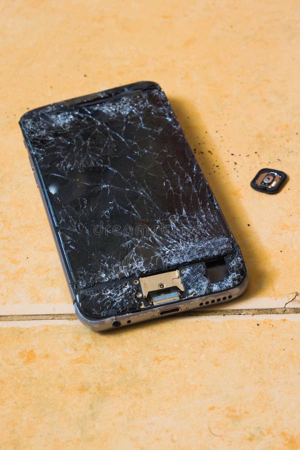 SmartPhone Smashed on the Ground Stock Image - Image of cracked, touch ...