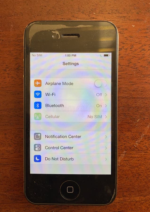 Iphone 4 settings screen editorial stock image. Image of home - 203196694