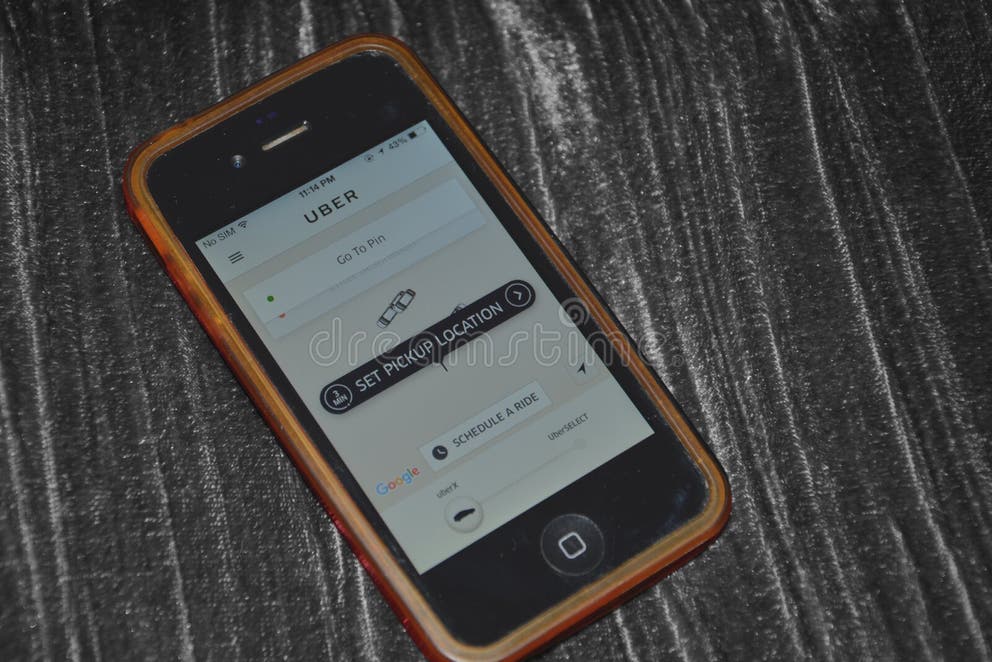 IPhone Uber App on App Store Editorial Stock Image - Image of store ...