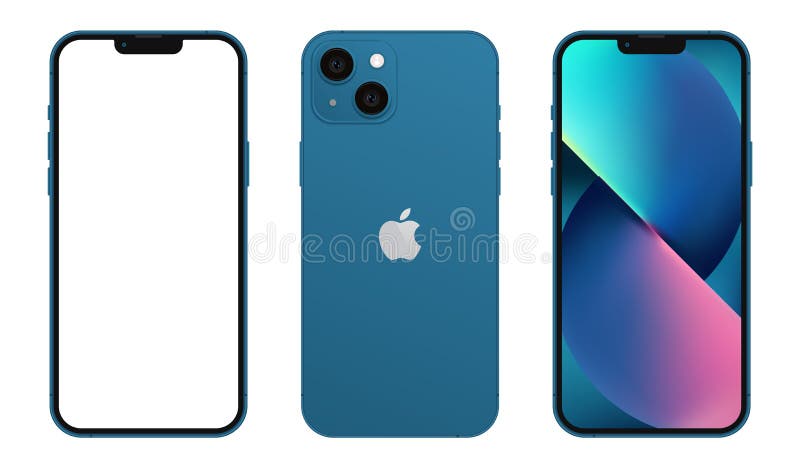 IPhone 13 Vector Mockup. Smartphone Frameless Mockup, IPhone Vector ...