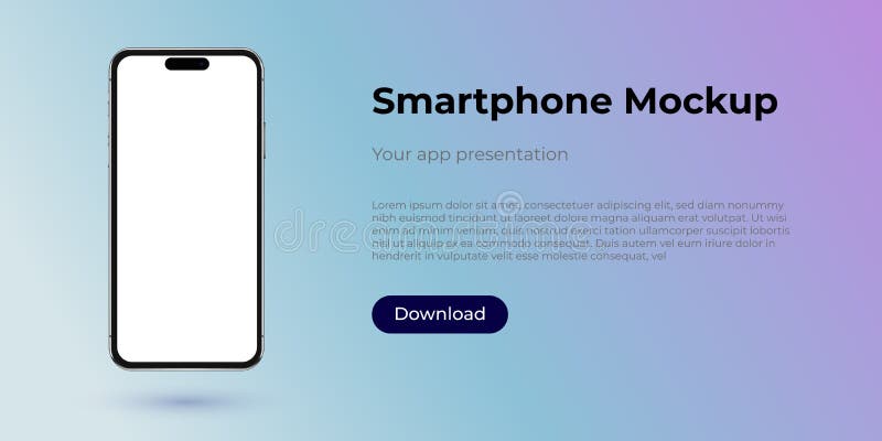 Iphone 14 Vector Smartphone Mockup. 3D Illustration of a Modern Apple ...