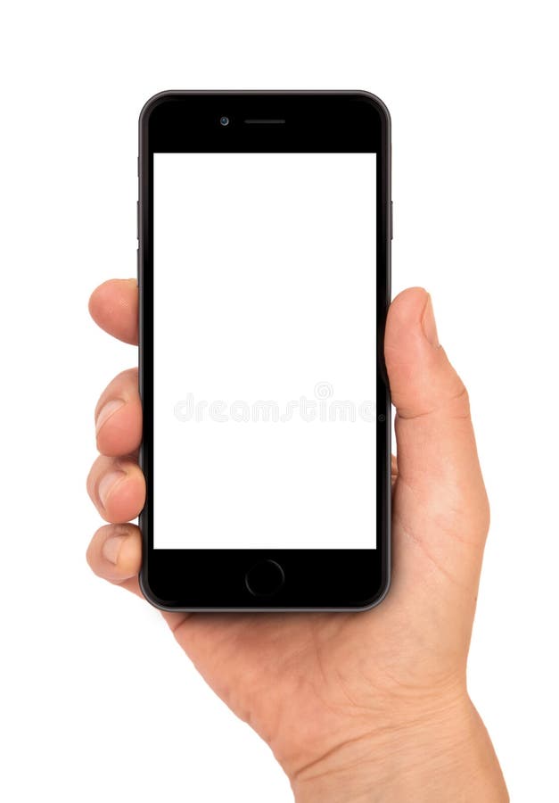 Mobilny Telefon Komórkowy W Ręce Z Pustym Czerń Ekranem Zdjęcie Stock ...