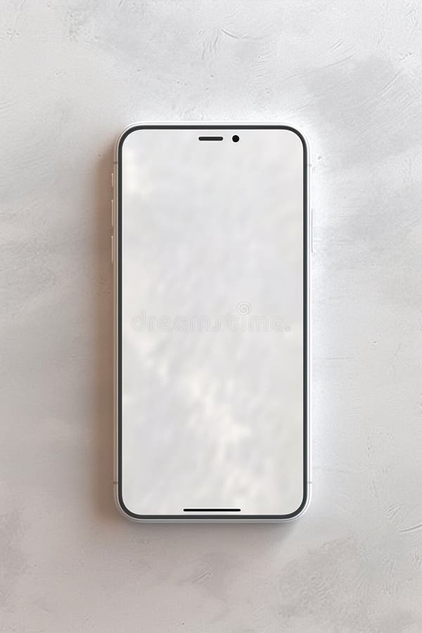 An Iphone with a White Screen on a White Surface. Generative AI Image ...