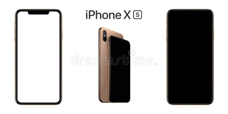 IPhone XS Front View, Schermo In Bianco E Nero Di Apple Con I Percorsi ...