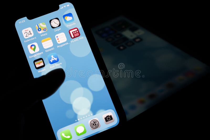 IPhone XS Screen with Application Icons. IPhone XS Screen with ...