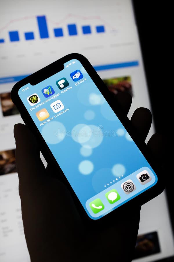 IPhone XS Screen with Application Icons. IPhone XS Screen with ...