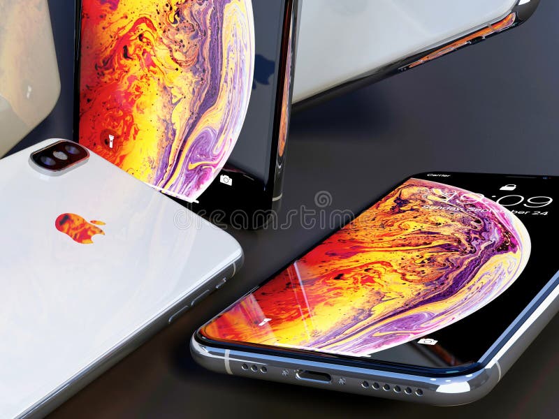 IPhone Xs Silver Multiple Angles, Commercial Presentation Editorial ...