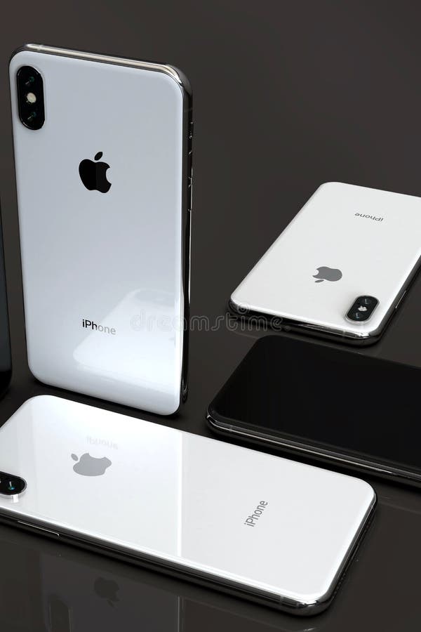 IPhone XS Silver Smartphones, Arranged in Mosaic Composition Editorial ...