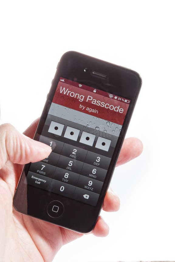 The Iphone4S Wrong Password Editorial Stock Photo - Image of crack ...