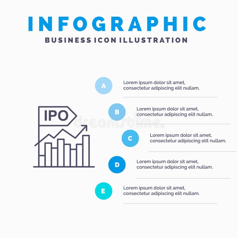 Ipo, Business, Initial, Modern, Offer, Public Line Icon with 5 Steps ...
