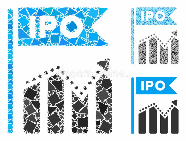 IPO Chart Mosaic Icon of Uneven Elements Stock Illustration ...