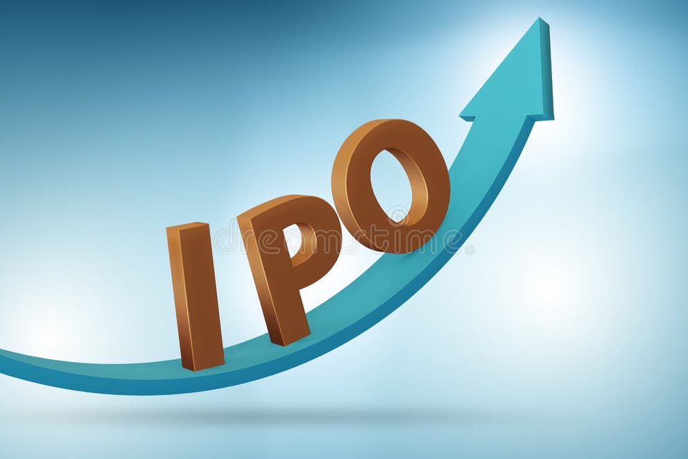 IPO Concept with Growth Chart - 3d Rendering Stock Illustration ...