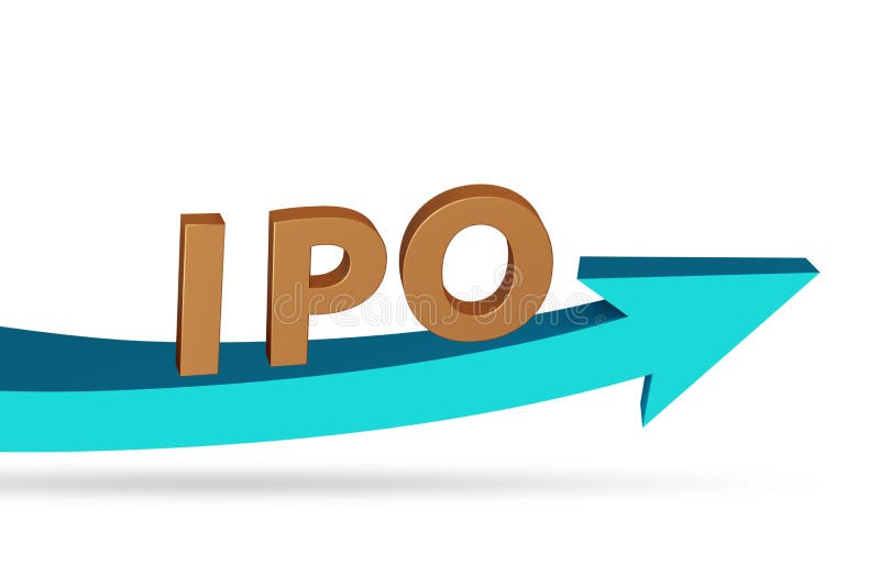IPO Concept with Growth Chart - 3d Rendering Stock Illustration ...