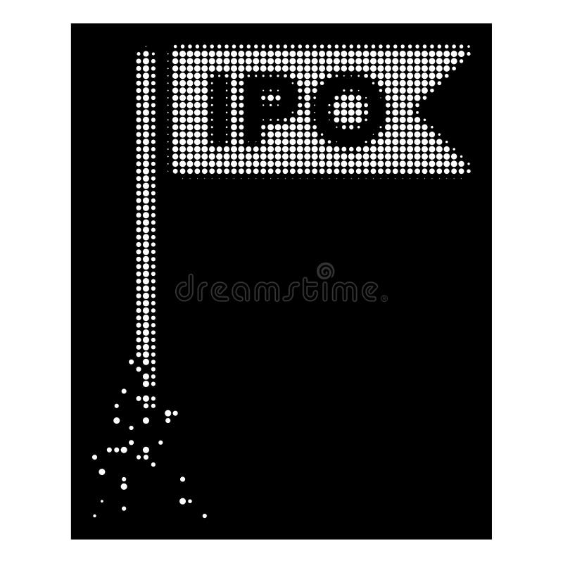 Bright Dissolving Dotted Halftone IPO Flag Icon Stock Vector ...