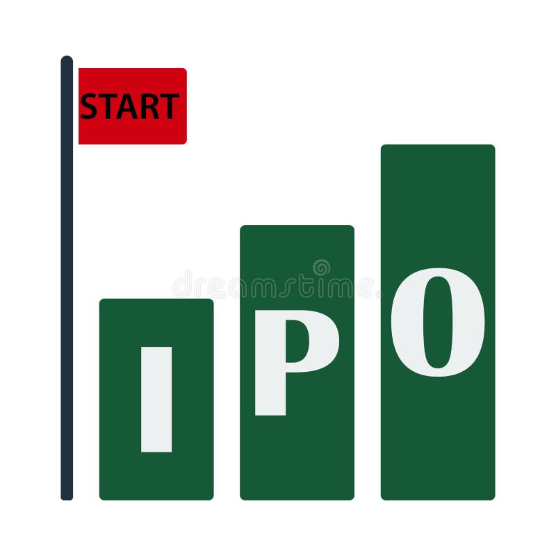 Ipo Icon stock vector. Illustration of public, flag - 197120718