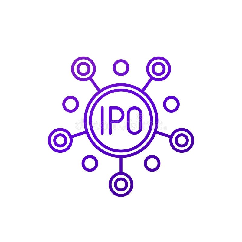 IPO, Initial Public Offering Icon on White Stock Illustration ...