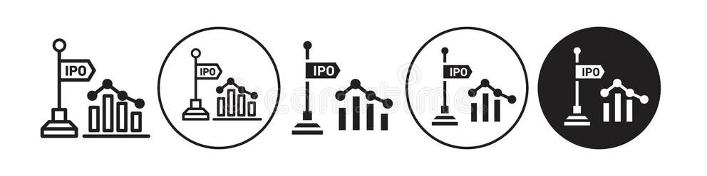 IPO Icon Vector Set Collection for Web Stock Vector - Illustration of ...