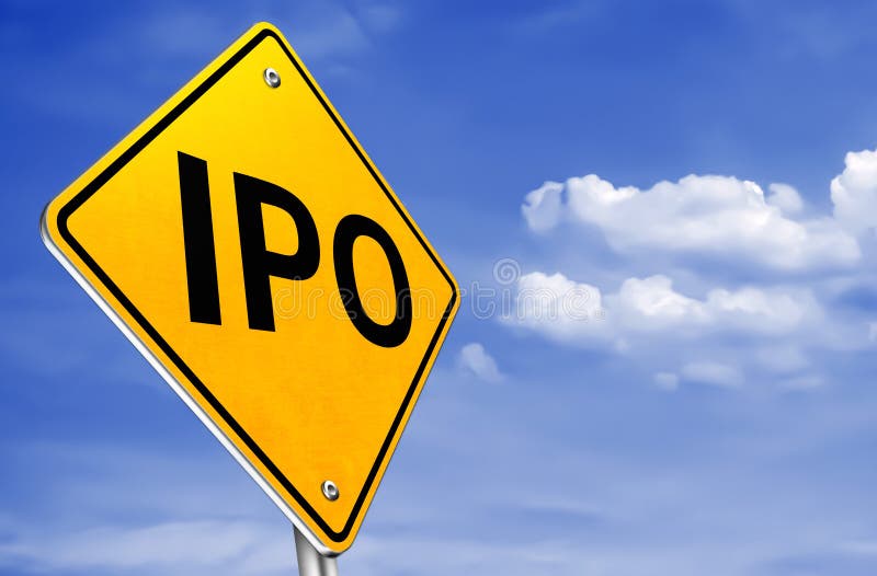 IPO Initial Public Offering 3D Road Sign Illustration Stock ...