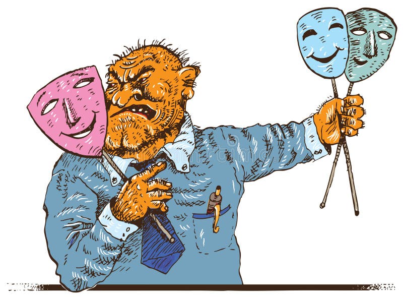 Ipocrisia (vettore) illustrazione vettoriale. Illustrazione di crudeltà ...