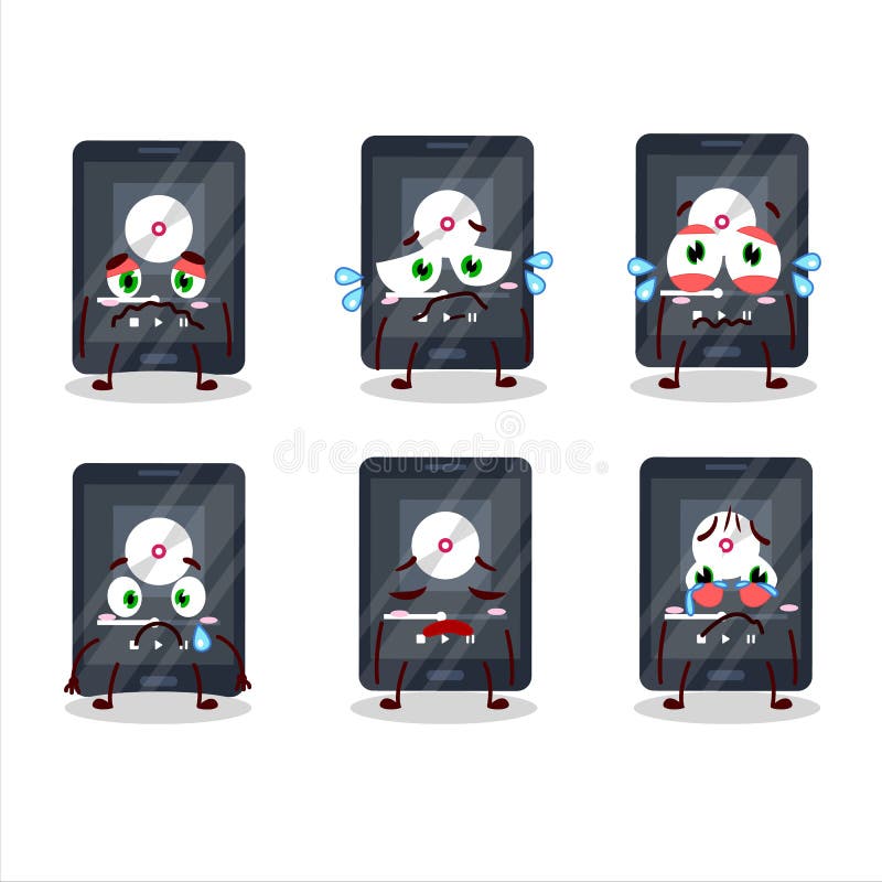 Ipod Music Cartoon Character with Sad Expression Stock Vector ...