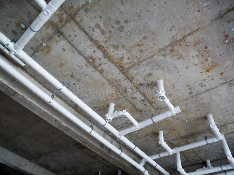 Sewerage Pipes Form Toilet Above are Interconnected Under the Floor ...